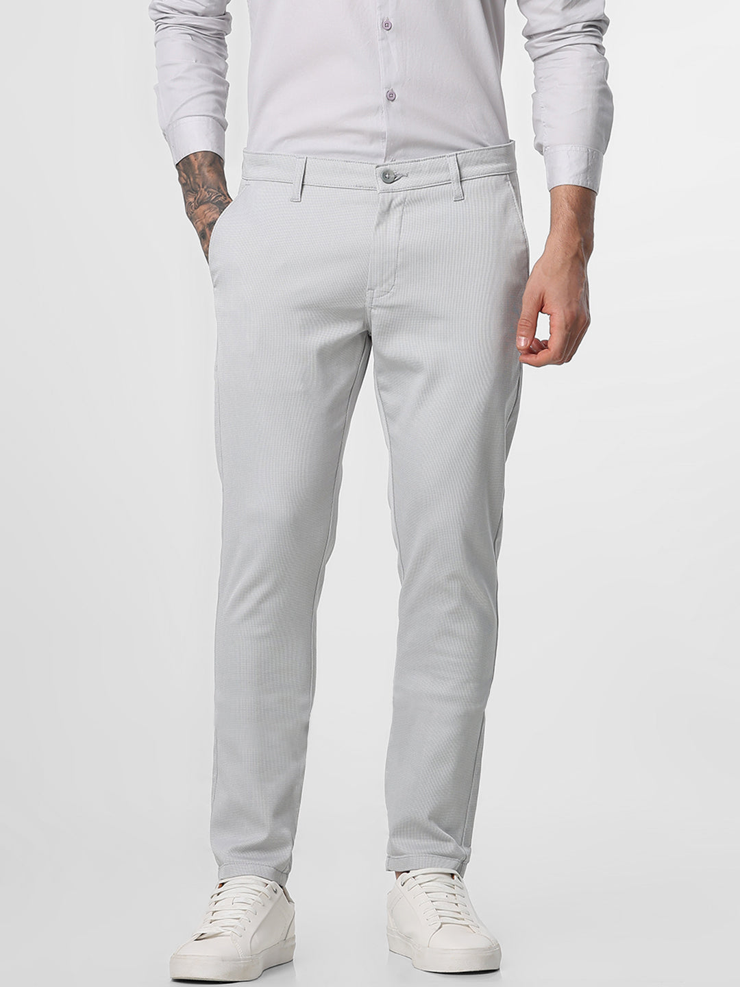 Buy Light Grey Structured Trouser from Twills – TwillsIndia